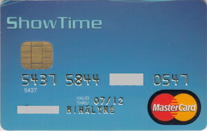 Bank Card: ShowTime (Otp Bank, HungaryCol:HU-MC-0293 💳