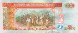 Banknote: 50 Quetzales (Guatemala(2010-2020 Issue) Wor:P-125a