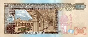 Banknote: 100 Quetzales (Guatemala(2010-2021 Issue) Wor:P-126b