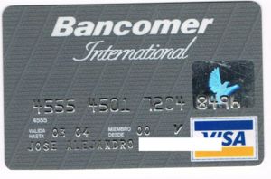 Bank Card: International (Bancomer, MexicoCol:MX-VI-0058