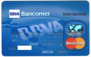 Bank Card: International (Bancomer, Mexico) Col:MX-MC-0090