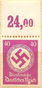 Stamp: Swastika in a wreath of oak (German Realm(Officials for national ...