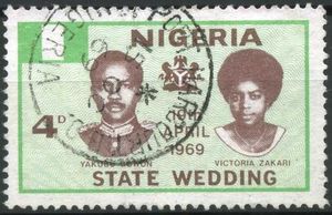 Stamp: Yakubo Gowon and Victoria Zakari (Nigeria(State Wedding) Mi:NG ...
