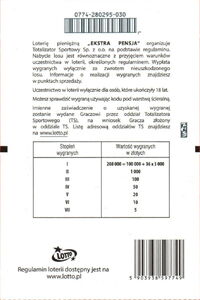 Lottery Ticket: Ekstra Pensja (Totalizator Sportowy, Poland(Ekstra ...