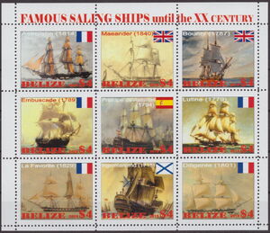 Stamp: Famous Sailing Ships Unti the XX Century (Belize: Illegal Stamps ...