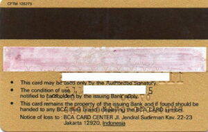 Bank Card: BCA Card (Bank Central Asia, IndonesiaCol:ID-GM-0172.02 💳