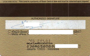 Bank Card: BCA Visa (Bank Central Asia, IndonesiaCol:ID-VI-0175 💳