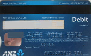 Bank Card: ANZ Visa Debit (Anz, New ZealandCol:NZ-VI-0031 💳