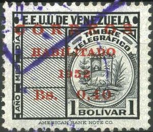 Stamp: Telegraph stamps overprinted (Venezuela(Telegraph stamps ...