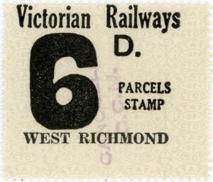 Stamp: 6d Parcels Stamp (Australia: Private Post Offices(Victoria Rail ...