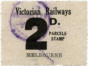 Stamp: 2d Parcels Stamp (Australia: Private Post Offices(Victoria Rail ...