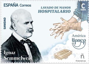 Sello: UPAEP 2025 : Ignaz Semmelweis & Handwashing (EspañaCol:ES 2025. ...