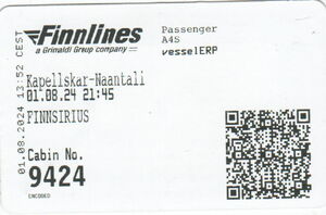 Ticket de transport: Finnlines - Kapellskär-Naantali (Finnlines ...
