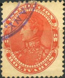 Stamp: Simón Bolívar (Venezuela(Instruccion - Bolivar Series of 1893 ...