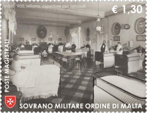 Stamp: Milan Ospedale, early 1900s (Malta, Sovereign Military Order of ...
