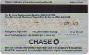 Bank Card: Chase (JPMorgan Chase Bank, United States of AmericaCol:US ...