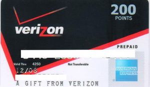 Bank Card: Verizon (American Express, United States of AmericaCol:US-AE ...