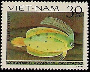 邮票: Cockatoo Righteye Flounder (Samaris cristatus) (越南(Fish - Soles ...