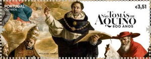Briefmarke: St. Thomas Aquinas, 800 Years (Portugal(St. Thomas Aquinas ...