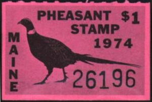 Stamp: Pheasant (Maine (ME): Revenue Stamps(Pheasant Stamps) Col:US-ME ...