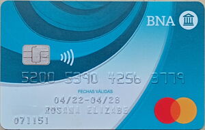 Bank Card: BNA - Mastercard (Banco de la Nación Argentina, ArgentinaCol ...