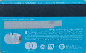 Bank Card: BNA - Mastercard (Banco de la Nación Argentina, ArgentinaCol ...