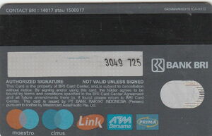 Bank Card: Tabungan BRI BritAma (BRI (Indonesia), IndonesiaCol:ID-MC ...