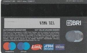 Bank Card: Tabungan BRI BritAma (BRI (Indonesia), IndonesiaCol:ID-MC ...