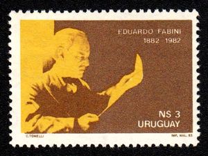 Stamp: Eduardo Fabini, composer (Uruguay(Eduardo Fabini, birth Cent ...