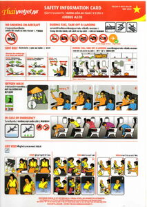 Safety Card: Airbus A320 (Thai Vietjet Air, ThailandCol:TVJ-TH-0001 💳