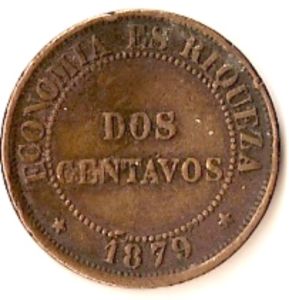 Coin: 2 Centavos ("Dos") (Chile(1851~1894 - Republic (Centavos/Décimos ...