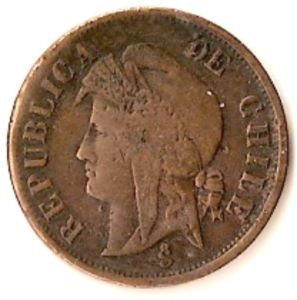 Coin: 2 Centavos ("Dos") (Chile(1851~1894 - Republic (Centavos/Décimos ...