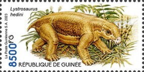 Timbre: Lystrosaurus hedini (Guinée(Extinct Reptiles (2023)) Yt:GN 13155 📮