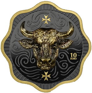 Coin: 10 Euro (Malta’s endangered native species - Maltese Ox (Gendus ...