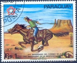Stamp: Post Rider (Paraguay(200 years American Post) Mi:PY 2814,Sn:PY ...