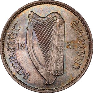 Coin: 1 Florin (Florin, Two Shillings) - Saorstát Éireann (Ireland(1928 ...