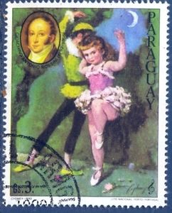 Stamp: GA Rossini (1792-1868), + ballet scene (Paraguay) (Composer and ballet scenes) Mi:PY 3291 ...