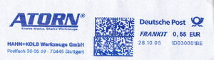 ポスタルグッズ: Atorn (ドイツ(Federated post: BC - Bar Code) Col:DE SA1-BC 1D030001BE