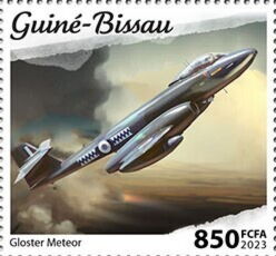Timbre: Gloster Meteor jet aircraft (Guinée-Bissau(Gloster Meteor (2023 ...