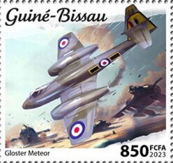 Timbre: Gloster Meteor jet aircraft (Guinée-Bissau(Gloster Meteor (2023 ...