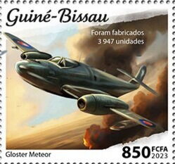 Timbre: Gloster Meteor jet aircraft (Guinée-Bissau(Gloster Meteor (2023 ...