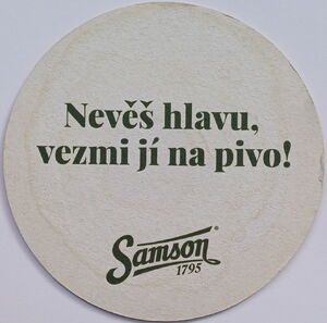 Beer Coaster: Samson (Budějovický Měštanský Pivovar (Pivovar Samson a.s ...