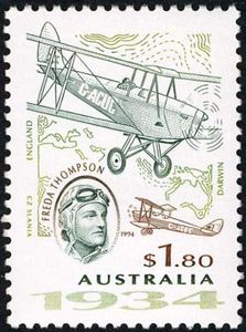 Stamp: Freda Thompson and De Havilland DH0g Moth, 1934 (Australia ...