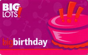 Gift Card: Big Birthday (Big Lots, United States of America(Celebrate ...