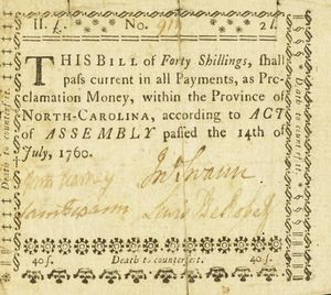 Banknote: 40 Shillings (United States of America(Specialized Issues ...