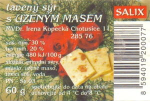 Food Label: Salix - tavený sýr s uzeným masem (MVDr. Irena Kopecká ...