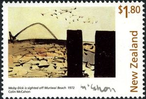 Stamp: Moby Dick (New Zealand(Contemporary Paintings by Colin McCahon ...