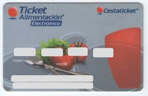 Cartões de bancos: Ticket Alimentación Electrónico - Cestaticket (Banco ...