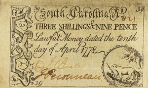 Banknote: 3 Shillings 9 Pence (United States of America(Specialized ...