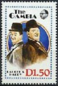 Stamp: Stan Laurel and Oliver Hardy (Gambia(Entertainers) Mi:GM 801,Sn ...